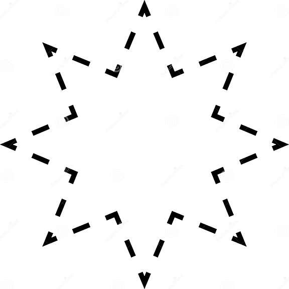 Dashed Line Basic Geometric Shapes. Dashed Outline Icon of Cut Frame ...