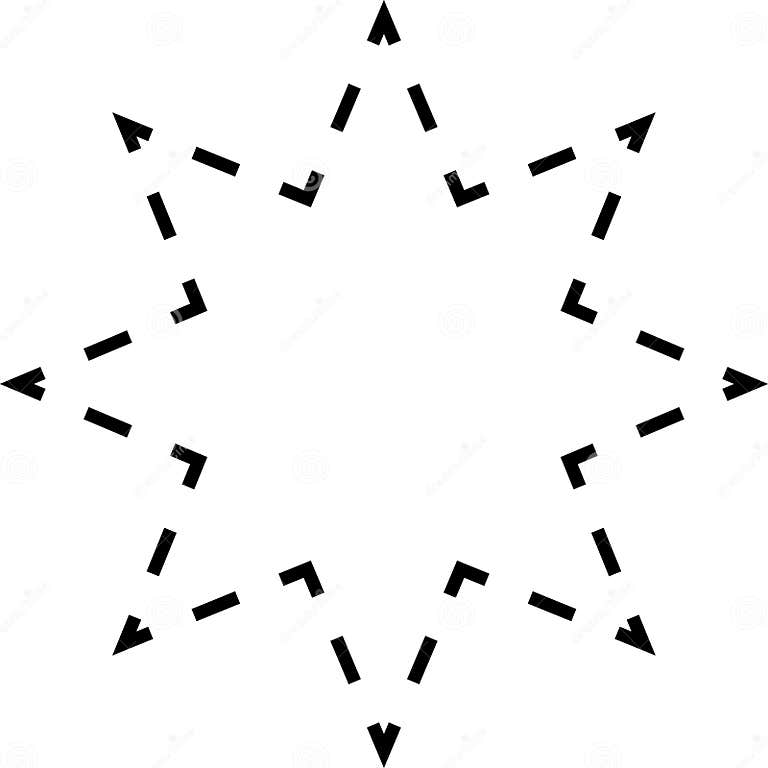 Dashed Line Basic Geometric Shapes. Dashed Outline Icon of Cut Frame ...