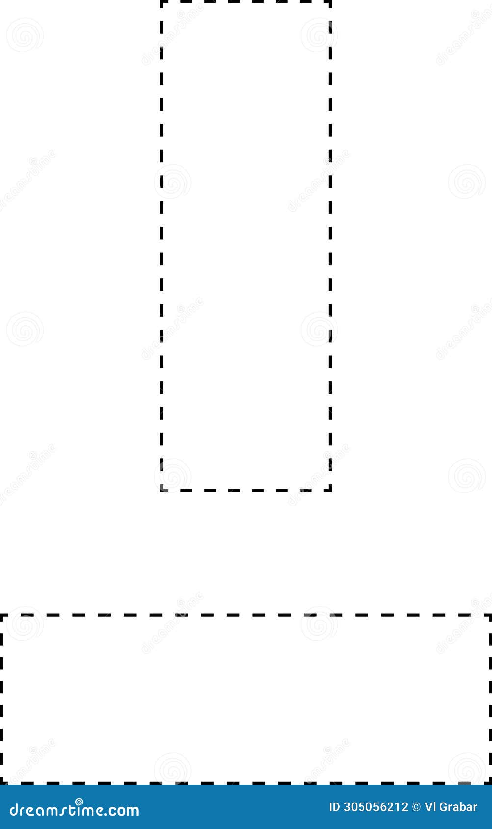 Dashed Line Basic Geometric Shapes. Dashed Outline Icon of Cut Frame ...