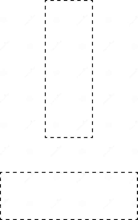 Dashed Line Basic Geometric Shapes. Dashed Outline Icon of Cut Frame ...