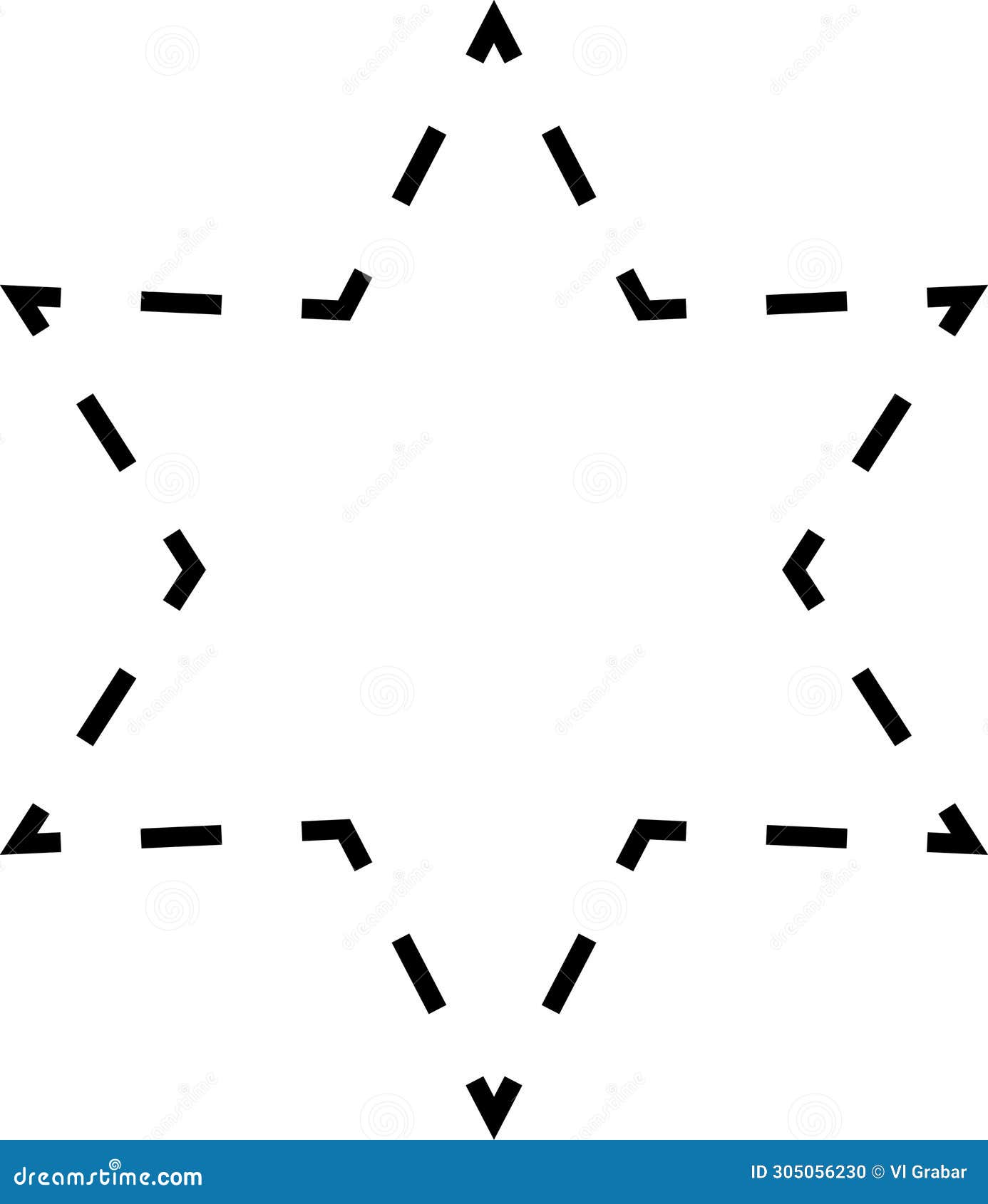 Dashed Line Basic Geometric Shapes. Dashed Outline Icon of Cut Frame ...