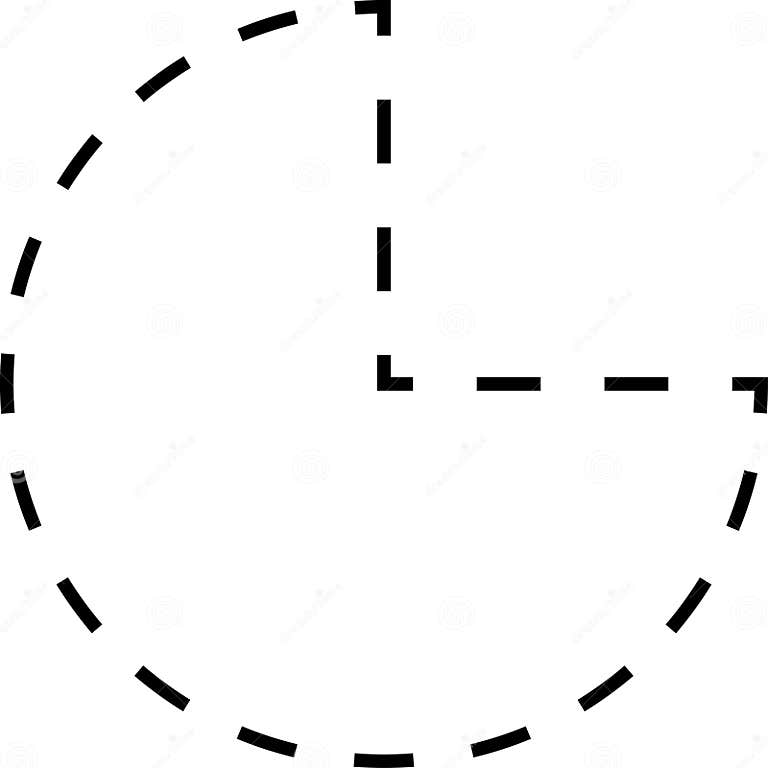 Dashed Line Basic Geometric Shapes. Dashed Outline Icon of Cut Frame ...