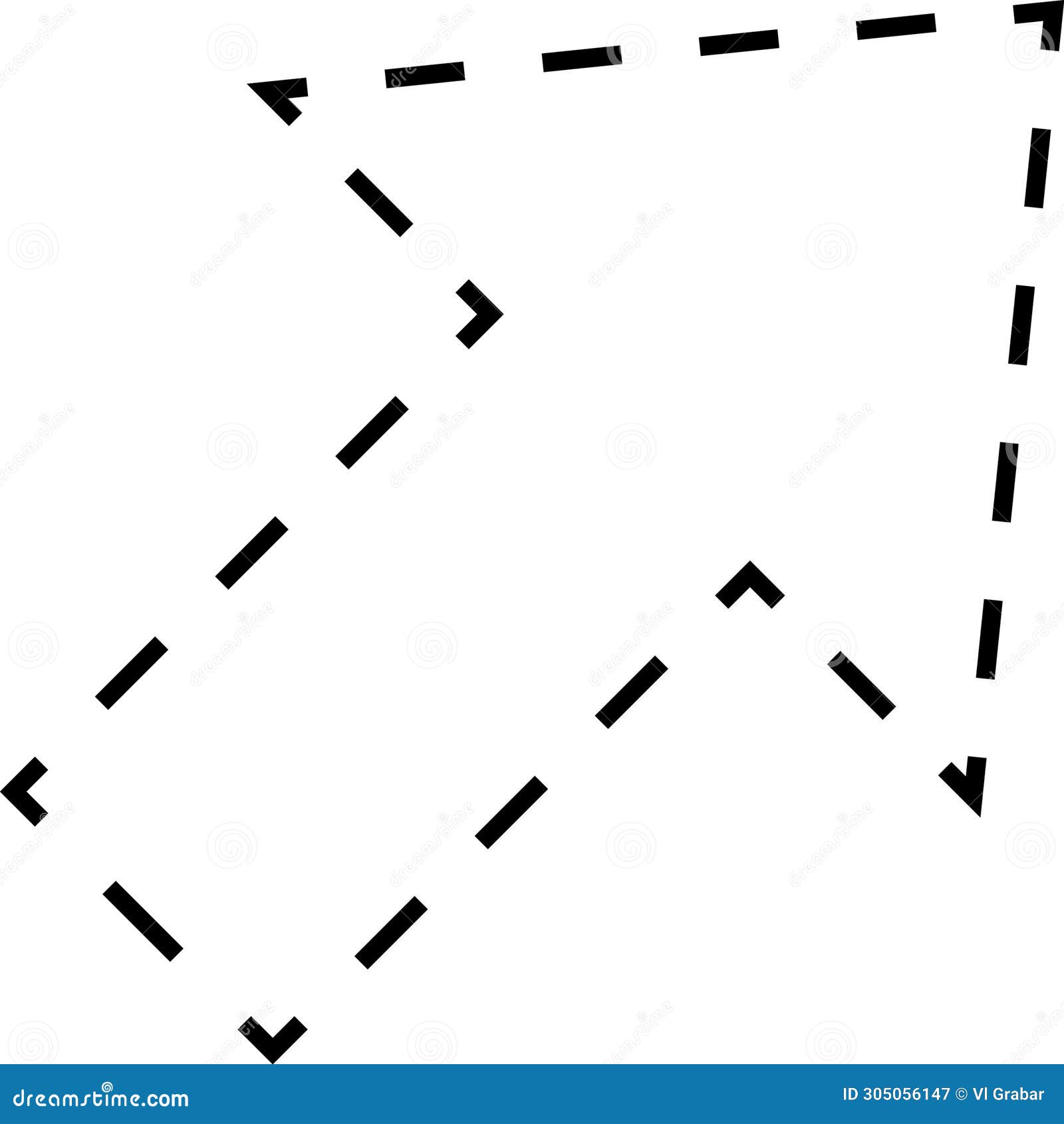 Dashed Line Basic Geometric Shapes. Dashed Outline Icon of Cut Frame ...