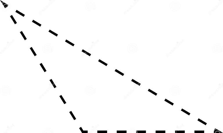 Dashed Line Basic Geometric Shapes. Dashed Outline Icon of Cut Frame ...