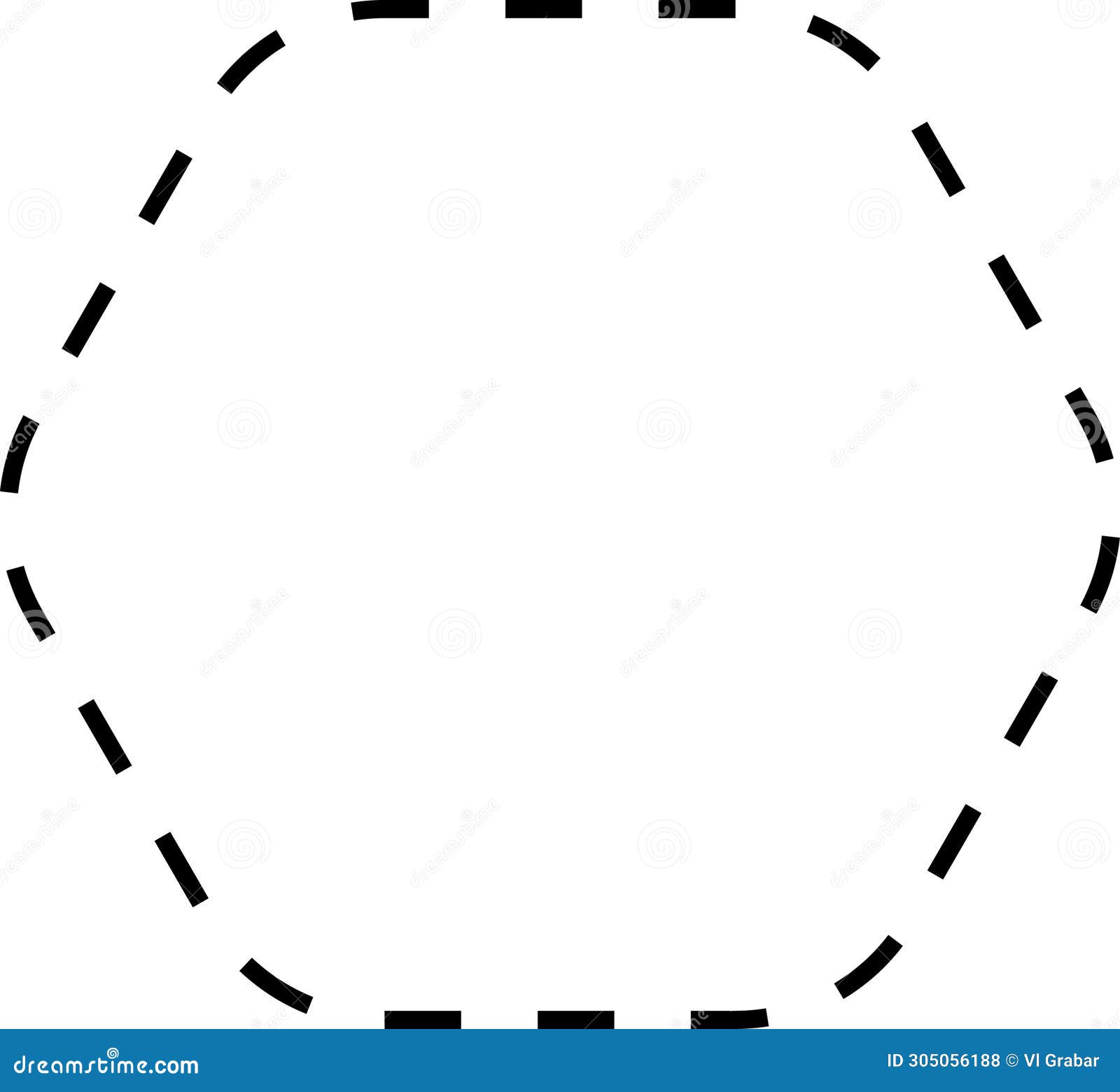 Dashed Line Basic Geometric Shapes. Dashed Outline Icon of Cut Frame ...