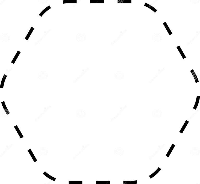 Dashed Line Basic Geometric Shapes. Dashed Outline Icon of Cut Frame ...