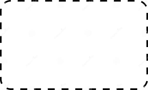 Dashed Line Basic Geometric Shapes. Dashed Outline Icon of Cut Frame ...