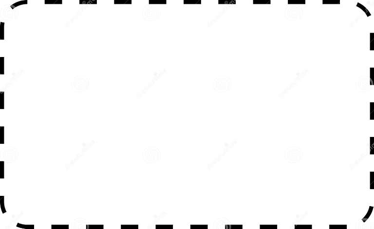 Dashed Line Basic Geometric Shapes. Dashed Outline Icon of Cut Frame ...