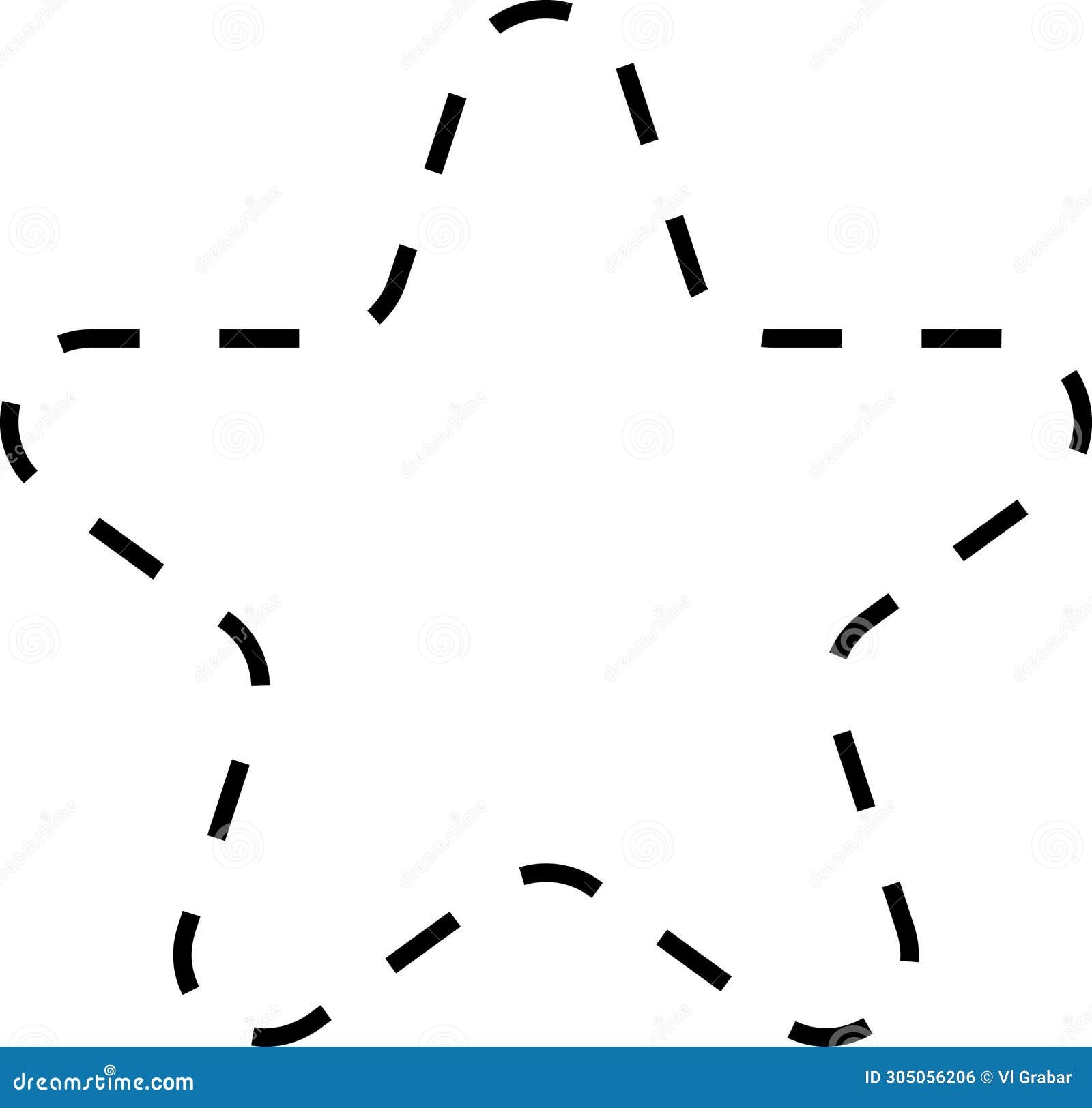 Dashed Line Basic Geometric Shapes. Dashed Outline Icon of Cut Frame ...