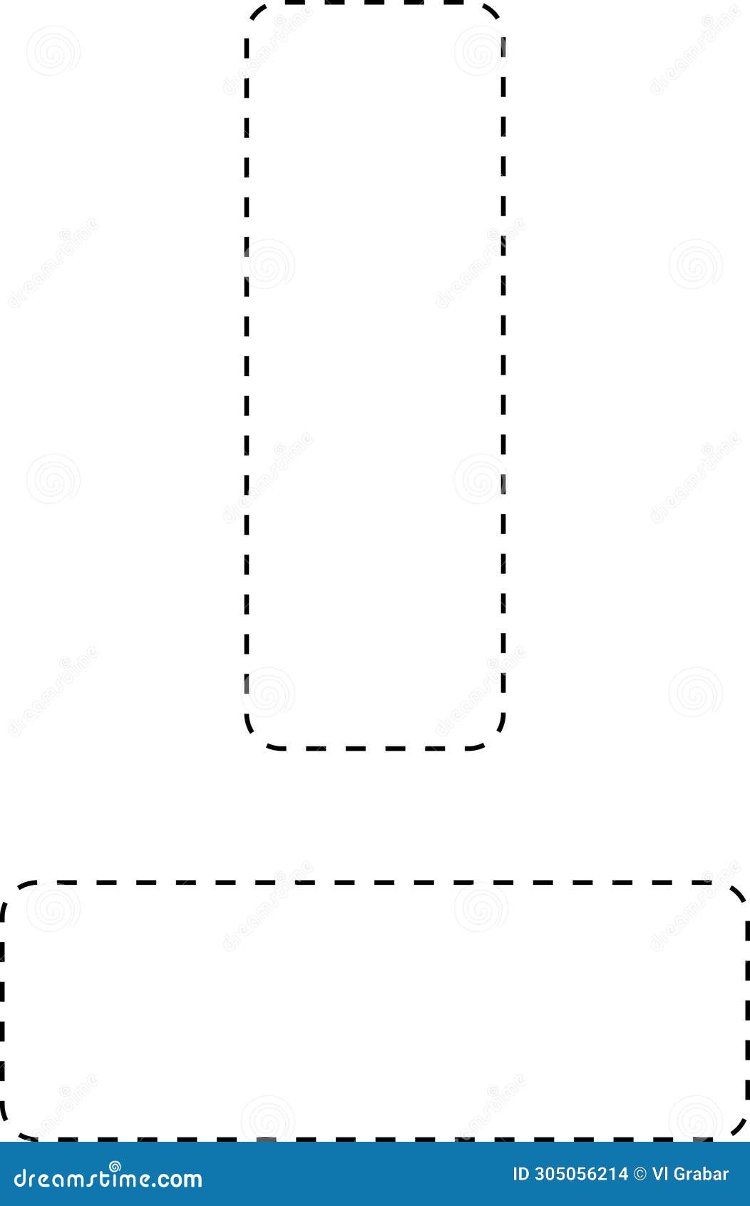 Dashed Line Basic Geometric Shapes. Dashed Outline Icon of Cut Frame ...