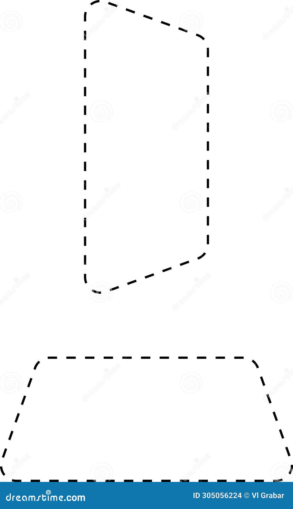 Dashed Line Basic Geometric Shapes. Dashed Outline Icon of Cut Frame ...