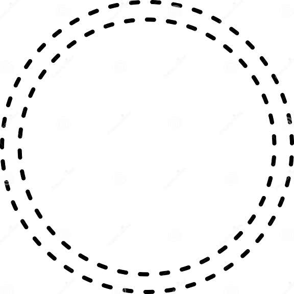 Dashed Line Basic Geometric Shapes. Dashed Outline Icon of Cut Frame ...