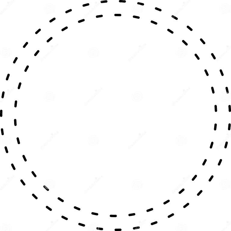 Dashed Line Basic Geometric Shapes. Dashed Outline Icon of Cut Frame ...