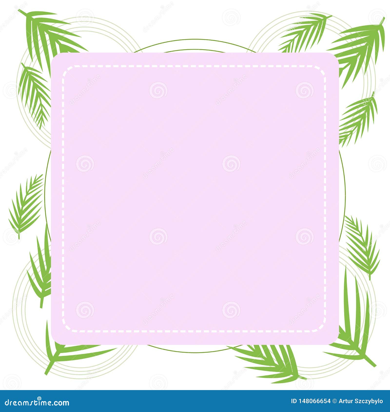 Dashed Line Blank Square in Color. Thin and Thick Lines. Empty Cutout ...