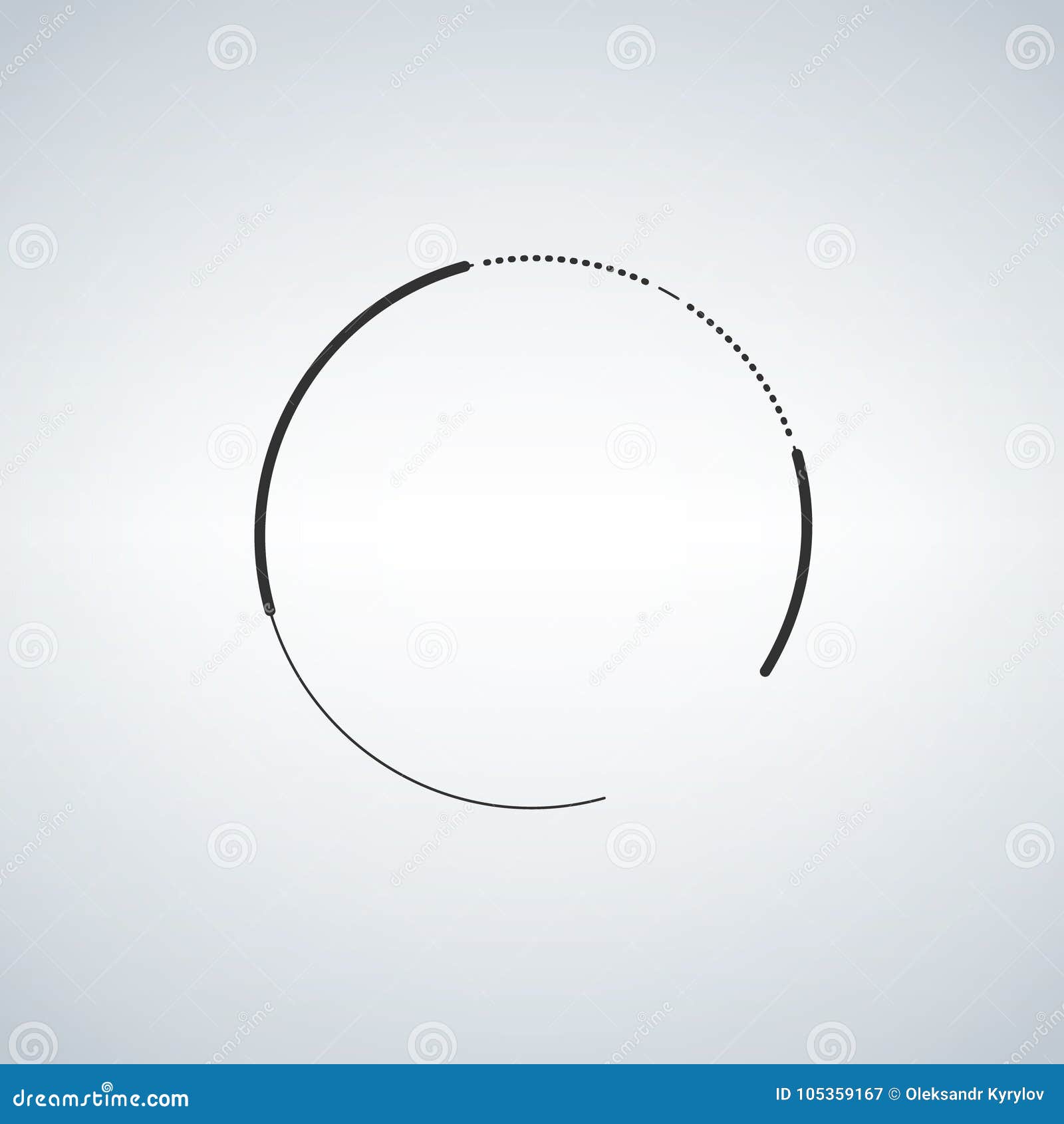 Dashed and line circle stock illustration. Illustration of data - 105359167