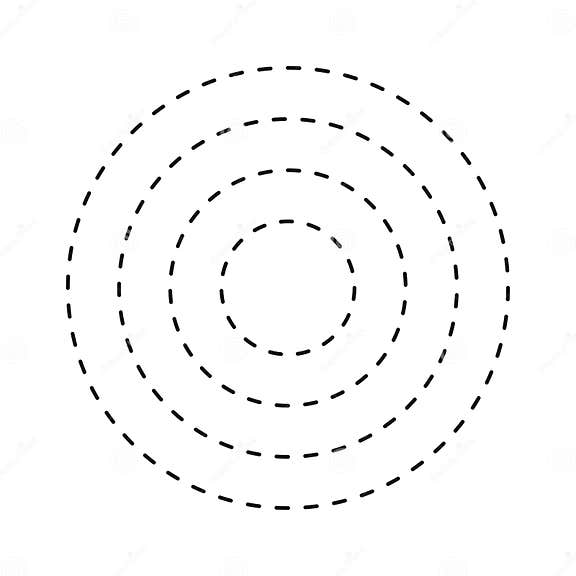 Dashed Line Circles. Round Shape. Geometric Pattern. Vector ...