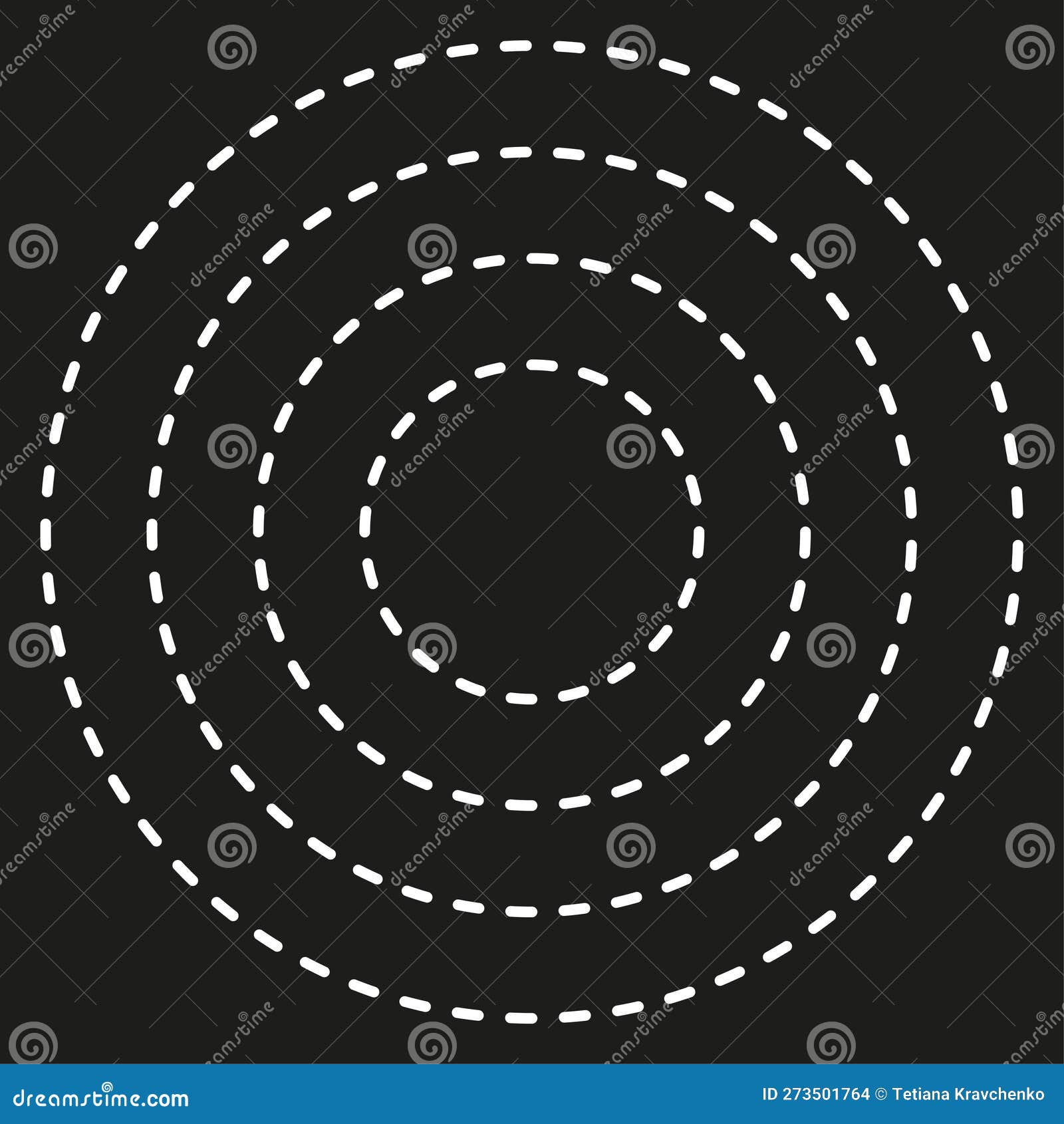 Dashed Line Circles. Round Shape. Geometric Pattern. Vector ...