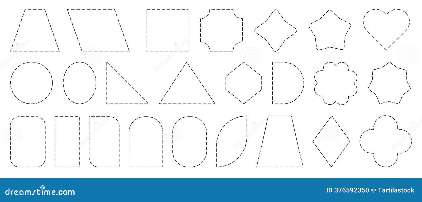 Dashed Square Icon. Black Rectangle Symbol. Border Frame Vector ...