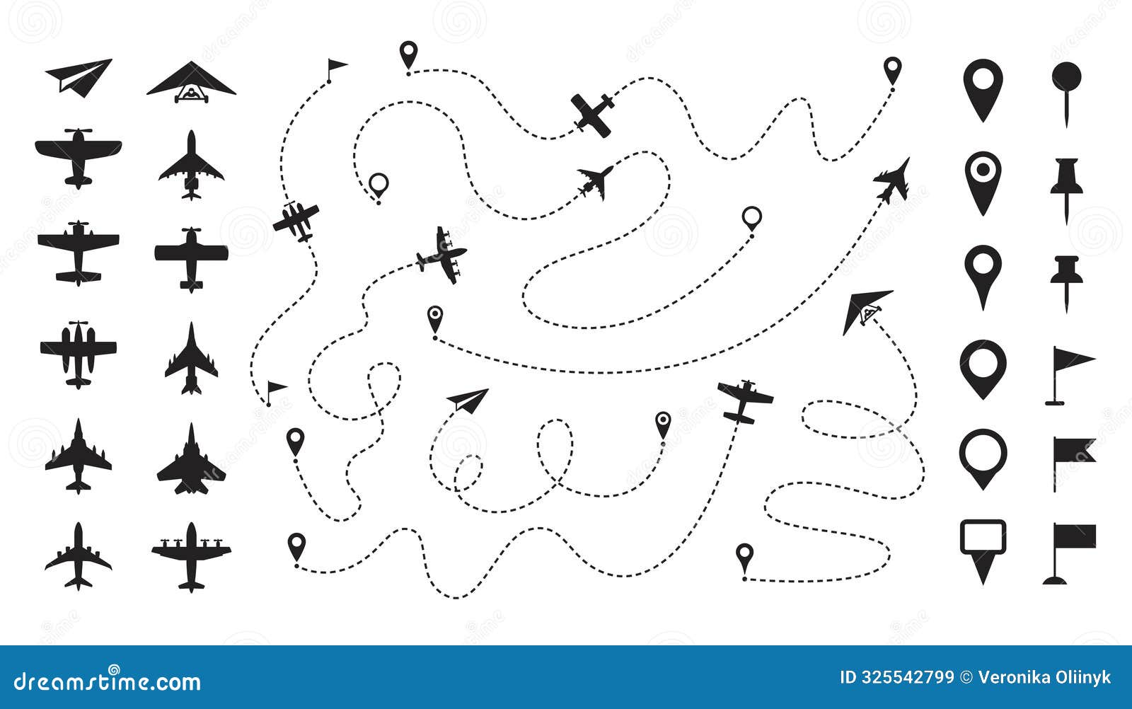 Path Flight Travel Trip Dashed Line Trace Destination Track And ...