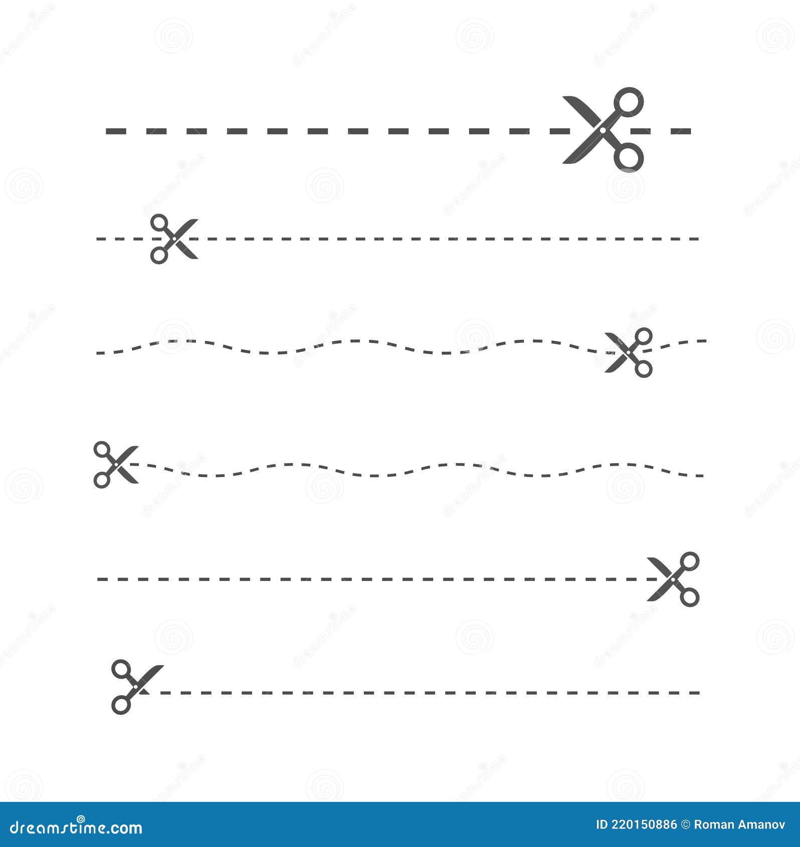 Dashed Line Blank Square In Color. Thin And Thick Lines. Empty Cutout ...