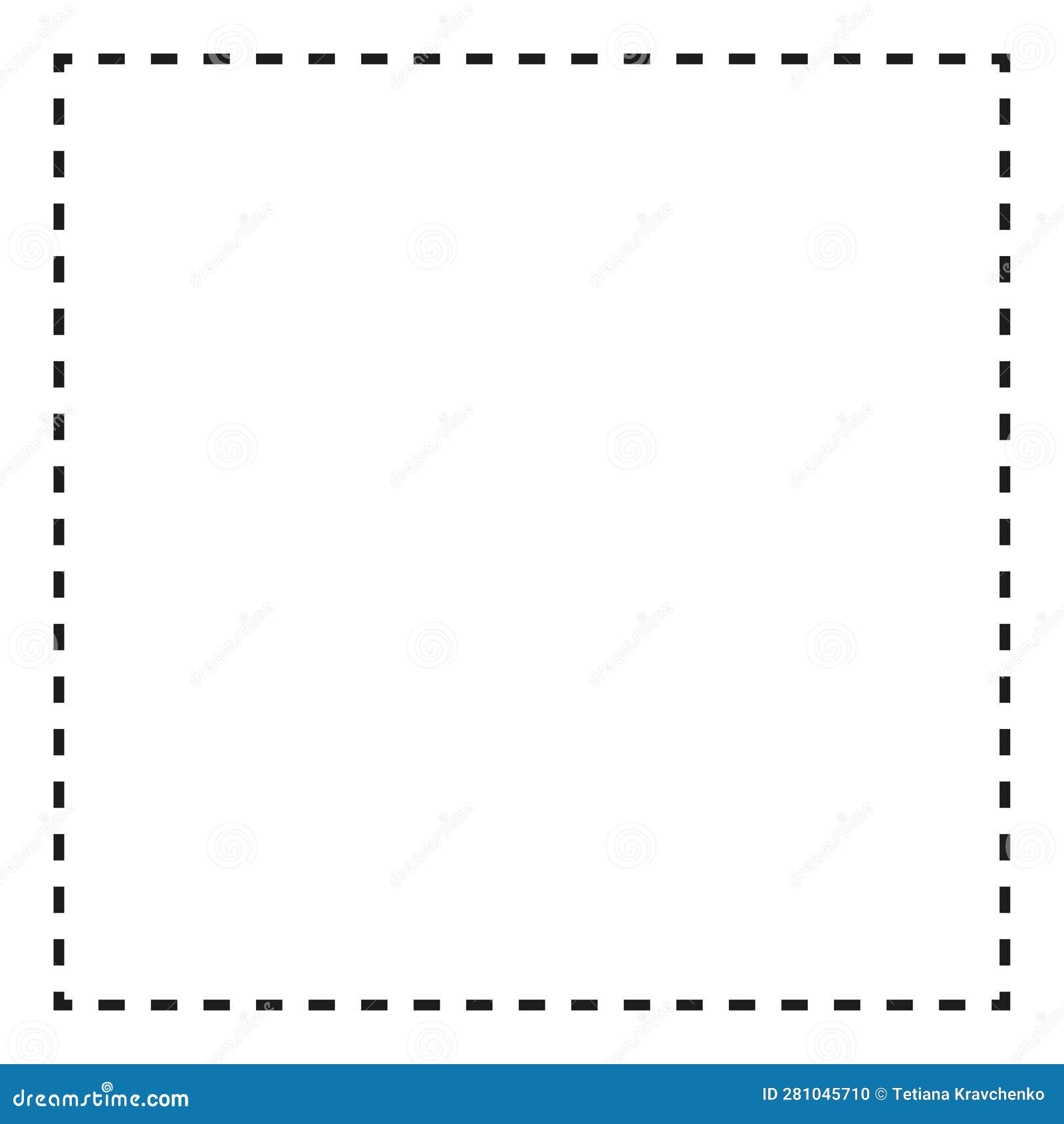 Dashed Line Squares. Thin and Thick Lines. Cut Lines, Square Cutout ...