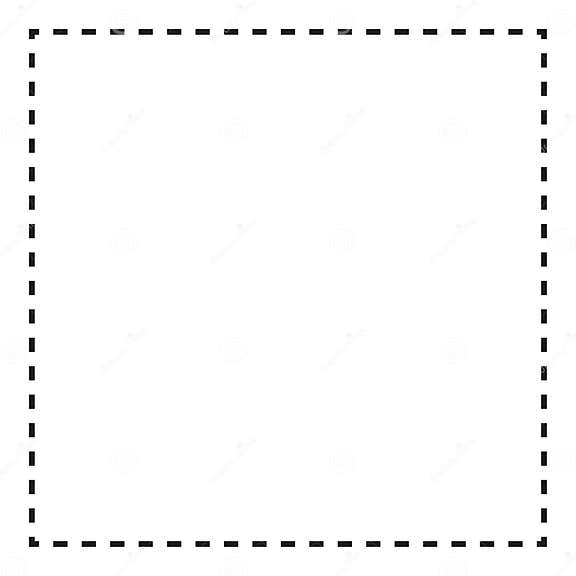 Dashed Line Squares. Thin and Thick Lines. Cut Lines, Square Cutout ...