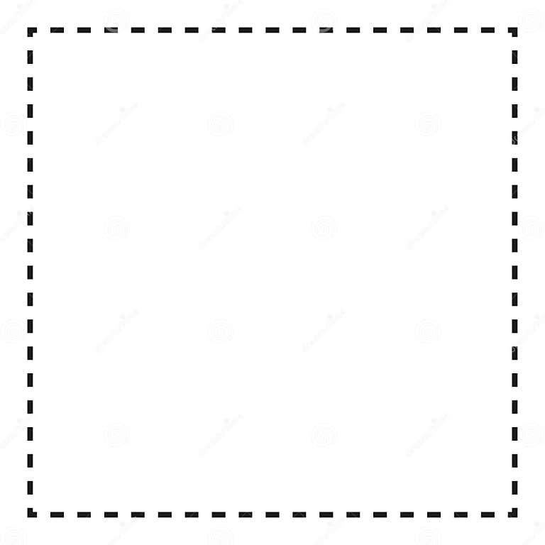 Dashed Line Squares. Thin and Thick Lines. Cut Lines, Square Cutout ...
