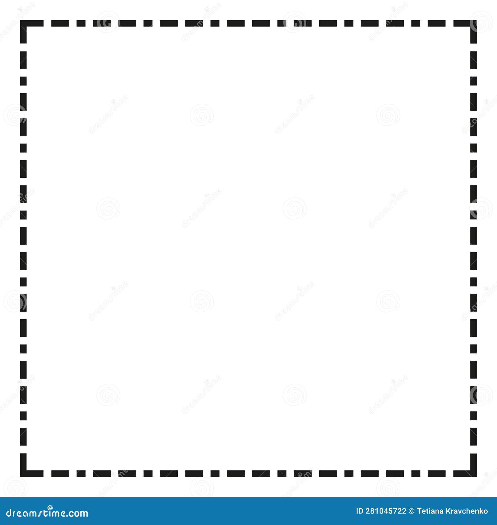 Dashed Line Squares. Thin and Thick Lines. Cut Lines, Square Cutout ...