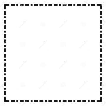Dashed Line Squares. Thin and Thick Lines. Cut Lines, Square Cutout ...