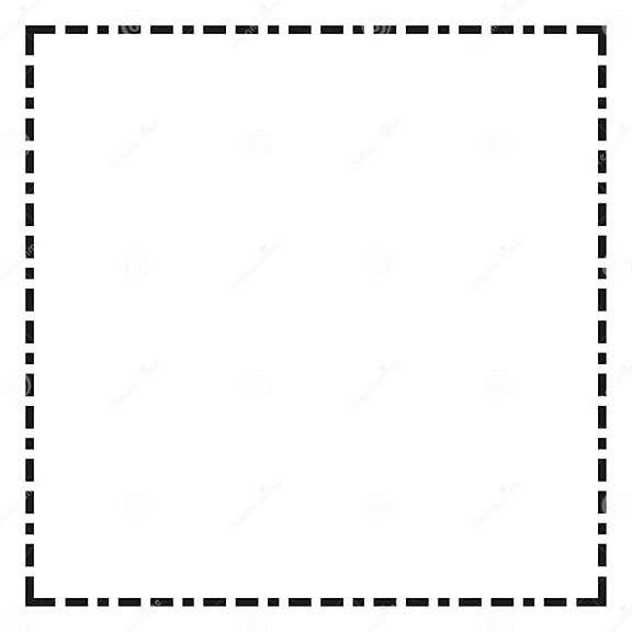 Dashed Line Squares. Thin and Thick Lines. Cut Lines, Square Cutout ...