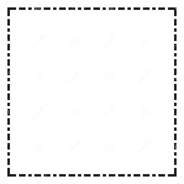 Dashed Line Squares. Thin and Thick Lines. Cut Lines, Square Cutout ...