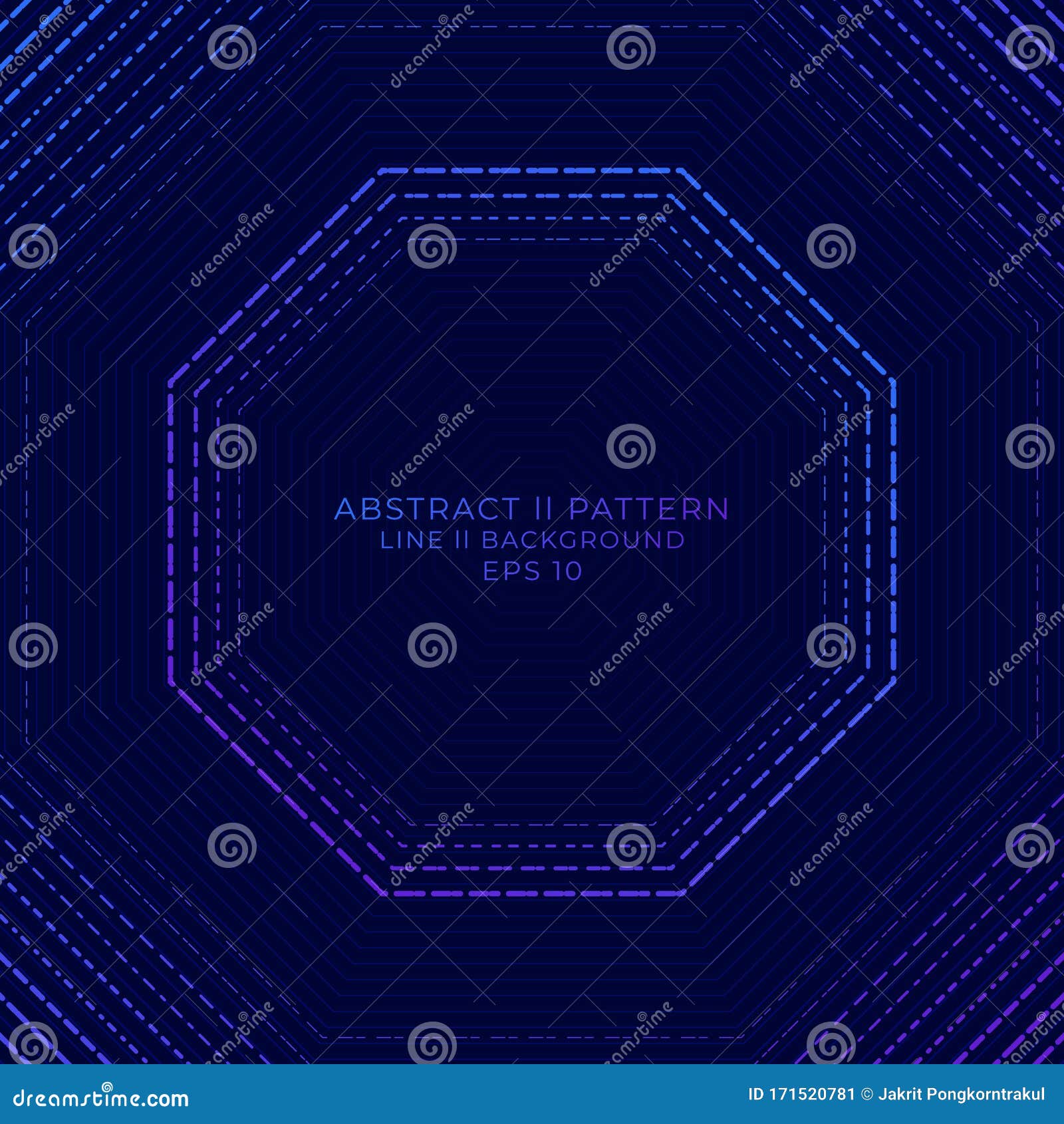 Dashed Line Wave Pattern Hexagon Shape Design Abstract Style Stock ...