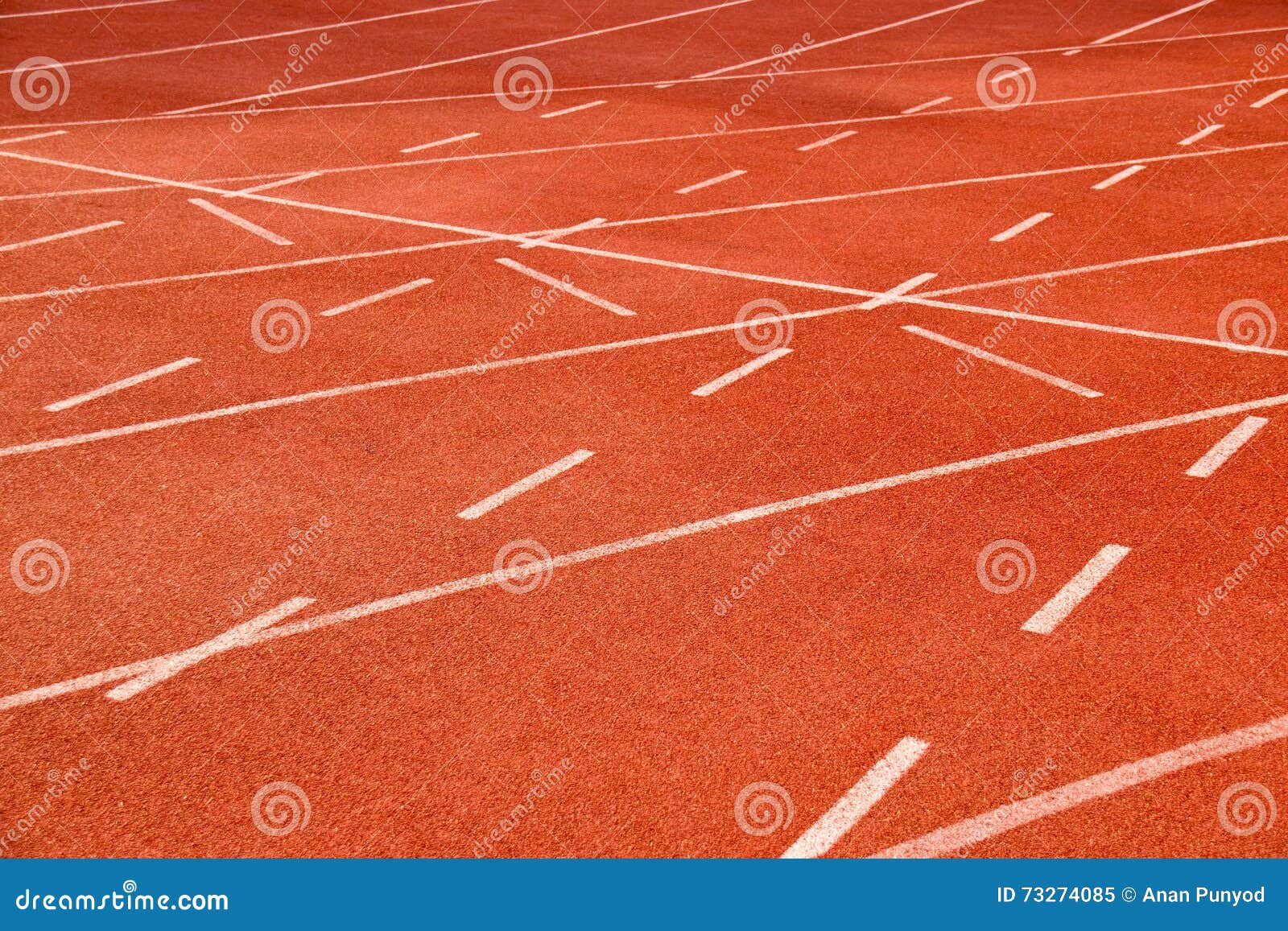 Dashed Lines Athletics Stadium Running Track at Sport Stadium Stock ...