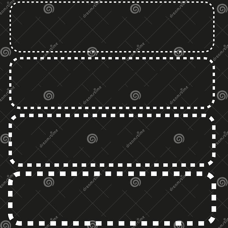 Dashed Rectangle Frames. Outlined Box Shapes. Decorative Dashed Borders ...