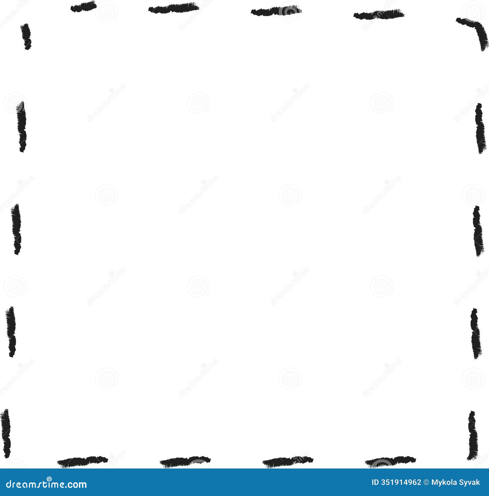 Dashed Square Icon. Black Rectangle Symbol. Border Frame Vector ...