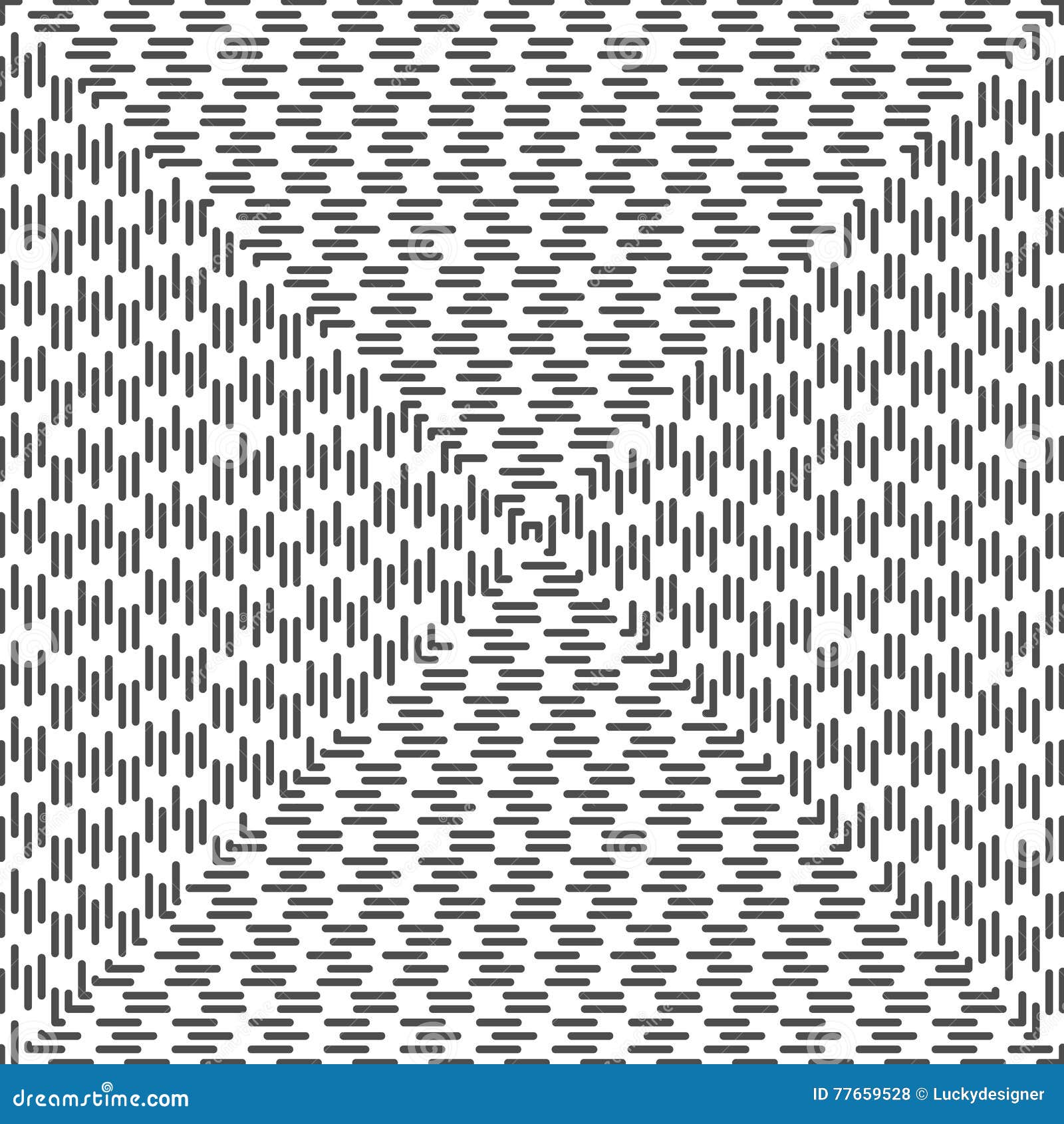 Dashed Square Spiral Abstract Background. Retro Style Stock Vector ...