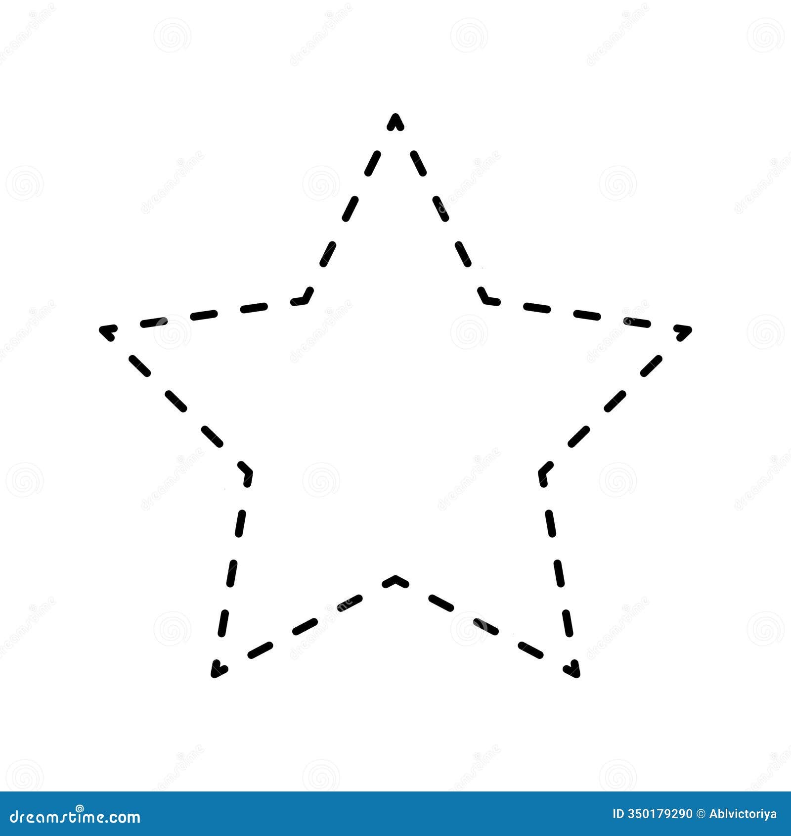 Dashed Star Form Isolated on White Background. Simple Geometric Shape ...