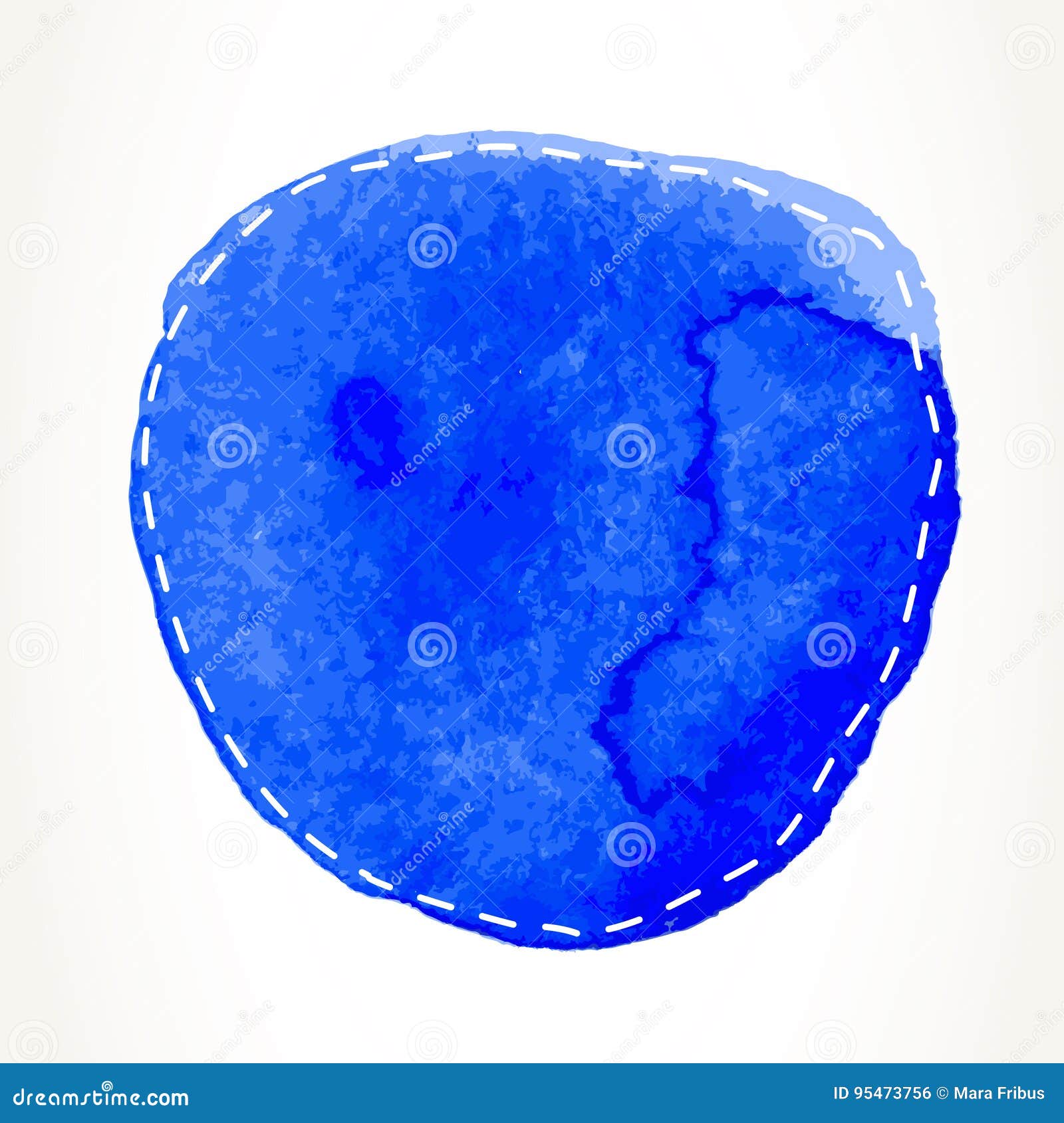 Dashed watercolor circle stock vector. Illustration of background ...