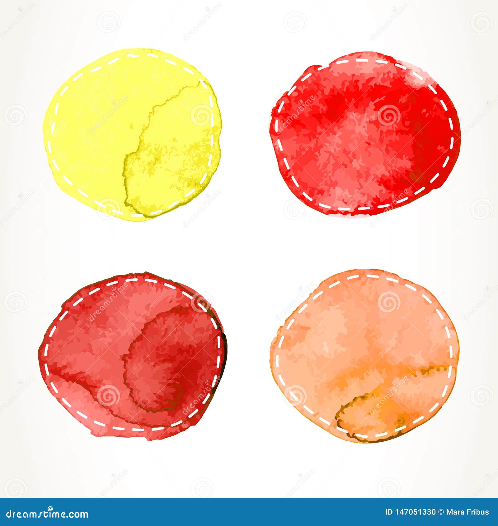 Dashed watercolor circles stock vector. Illustration of stroke - 147051330
