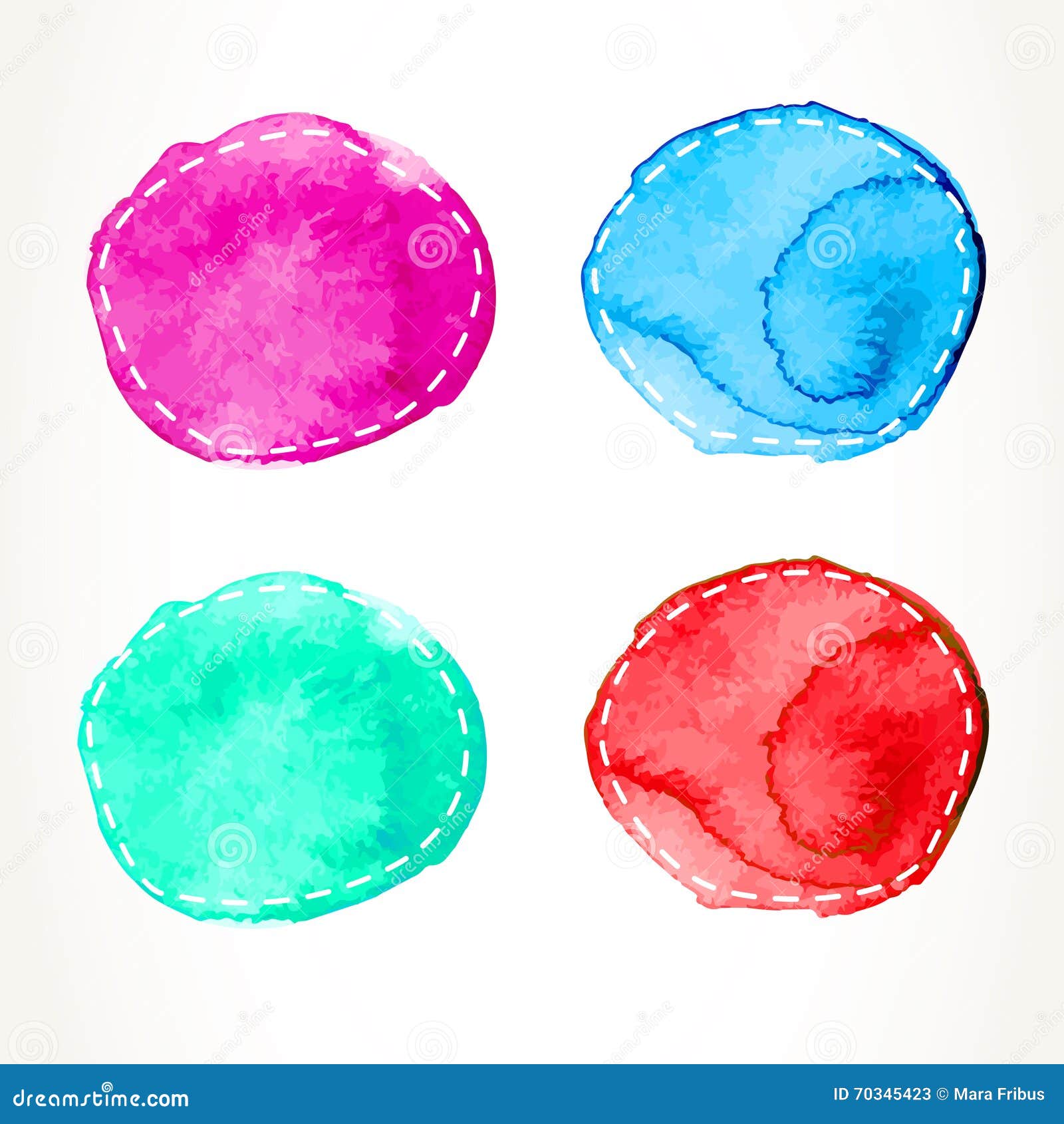Dashed watercolor circles stock vector. Illustration of green - 70345423