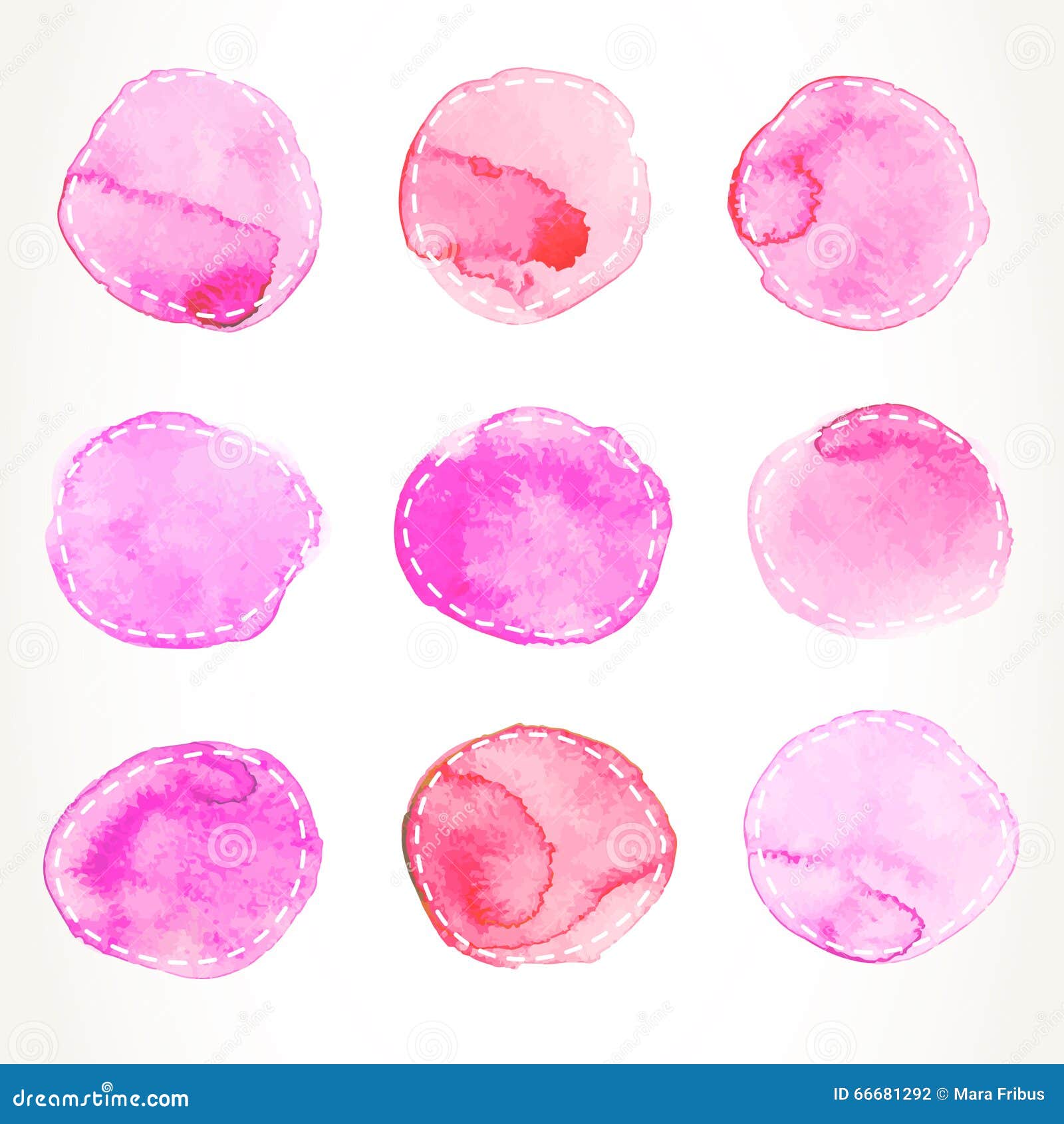 Dashed watercolor circles stock vector. Illustration of backdrop - 66681292