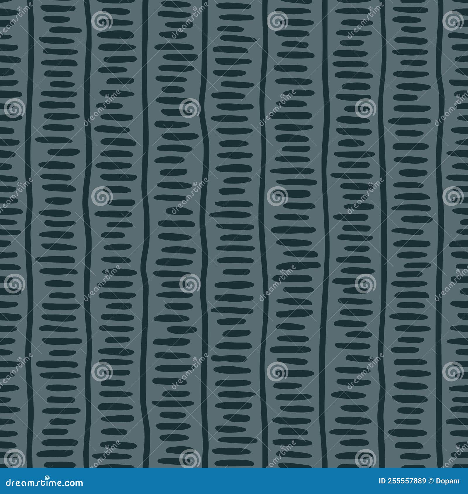 Dashes and Lines Hand Drawn. Vector Seamless Pattern. Vertical Dark ...