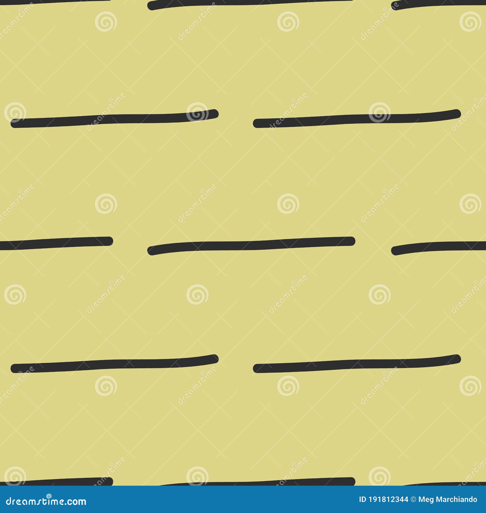 Dashes on Yellow Straight Lines in Black. Seamless Pattern. Vector ...