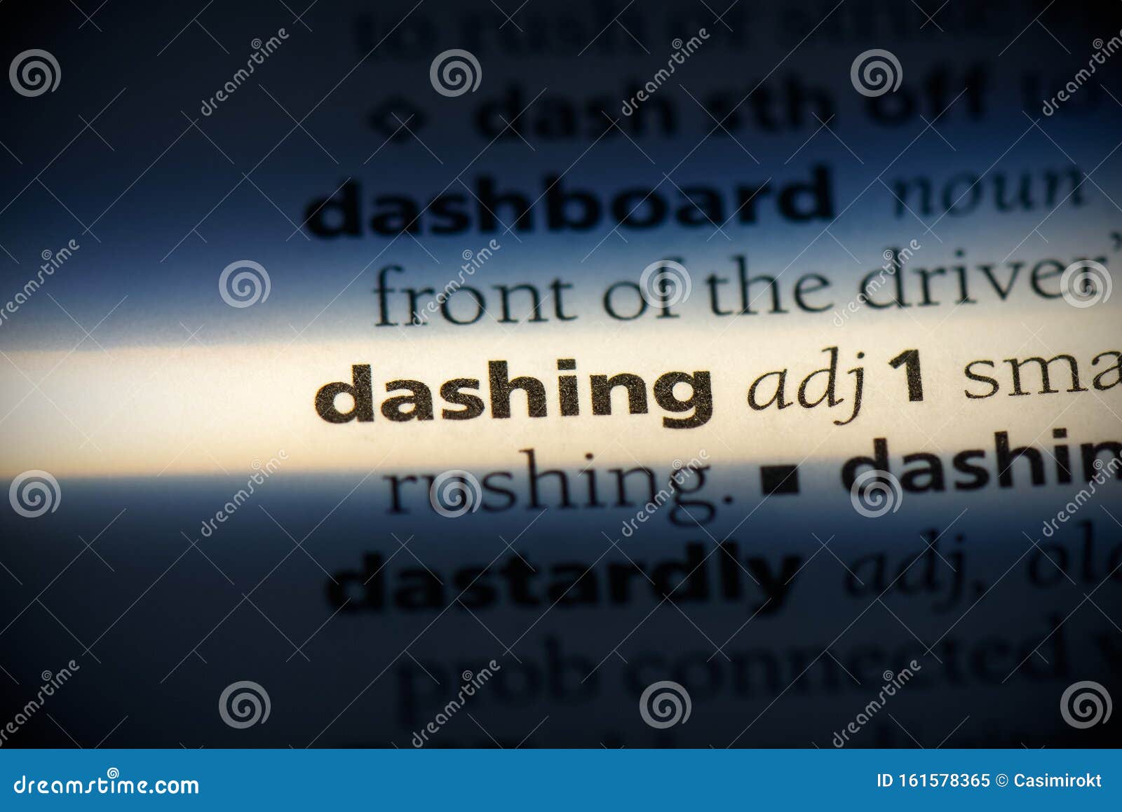 Dashing stock image. Image of paper, etymology, detail - 161578365