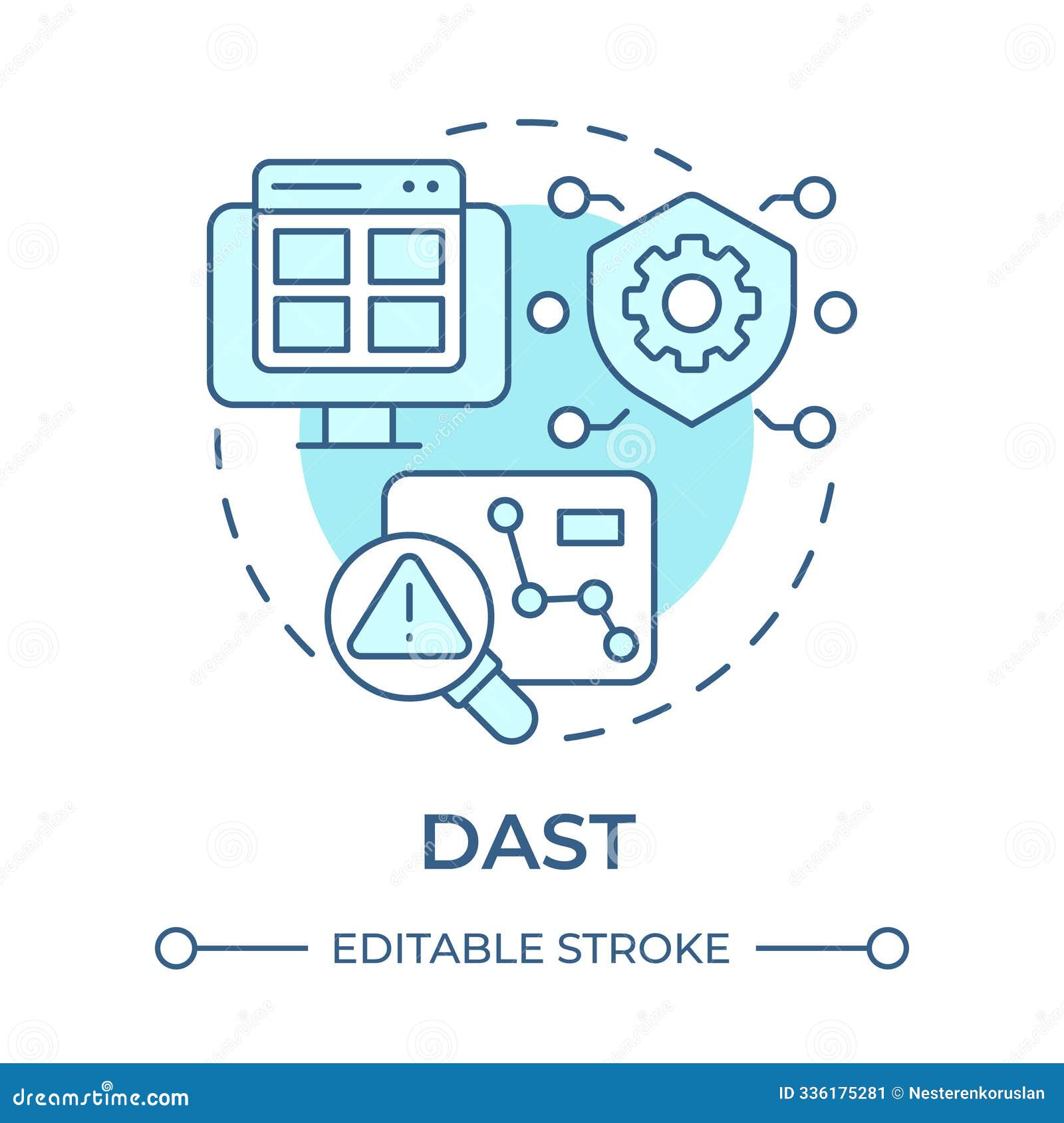 DAST Soft Blue Concept Icon Stock Vector - Illustration of round ...