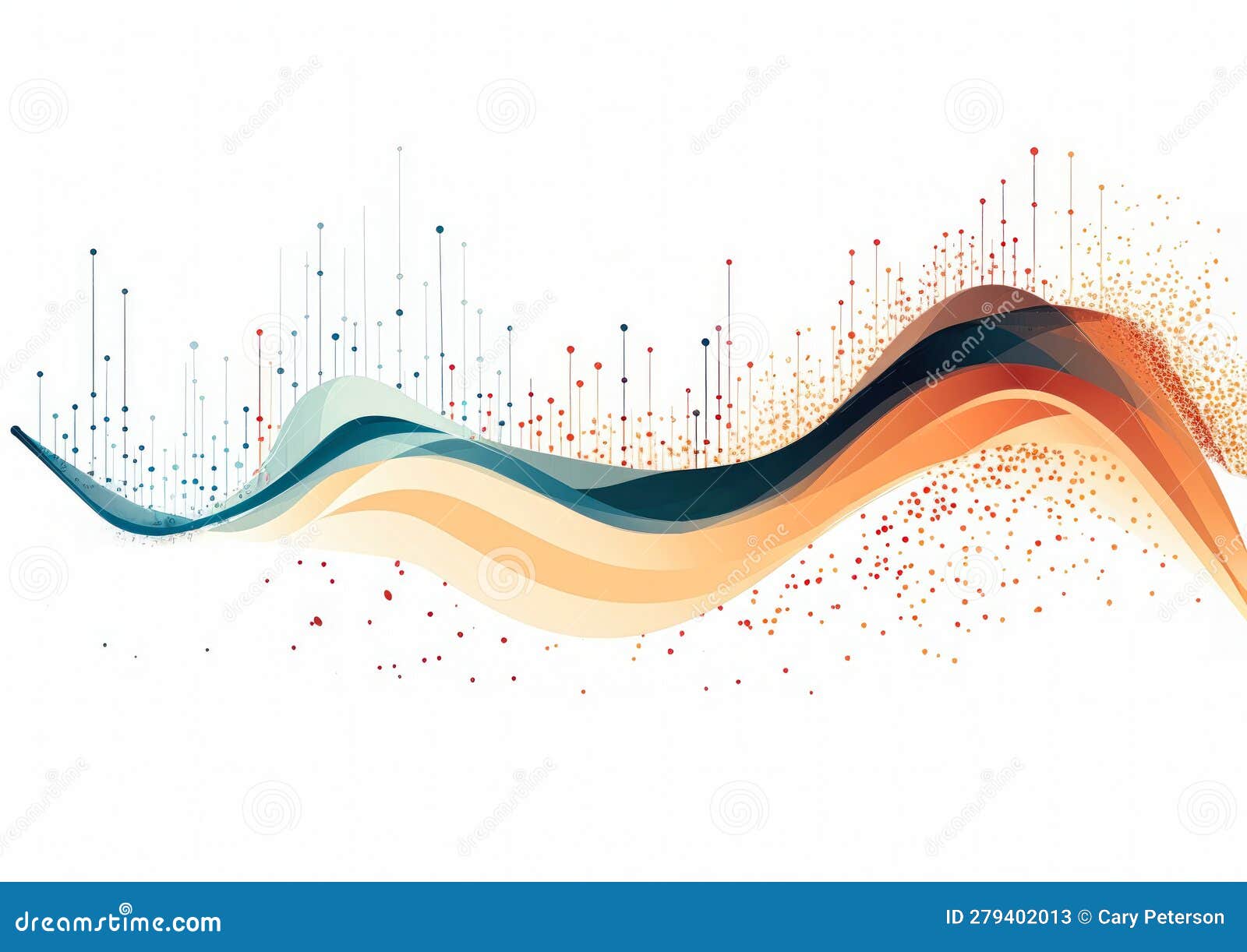 Dat Abstract Wave Design Dots Take Control Data Flat Illustratio Stock ...