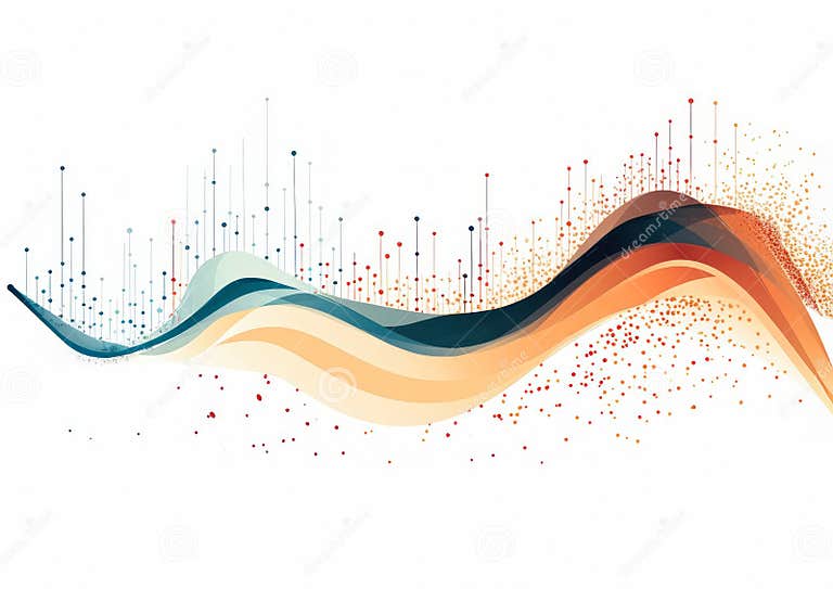 Dat Abstract Wave Design Dots Take Control Data Flat Illustratio Stock ...