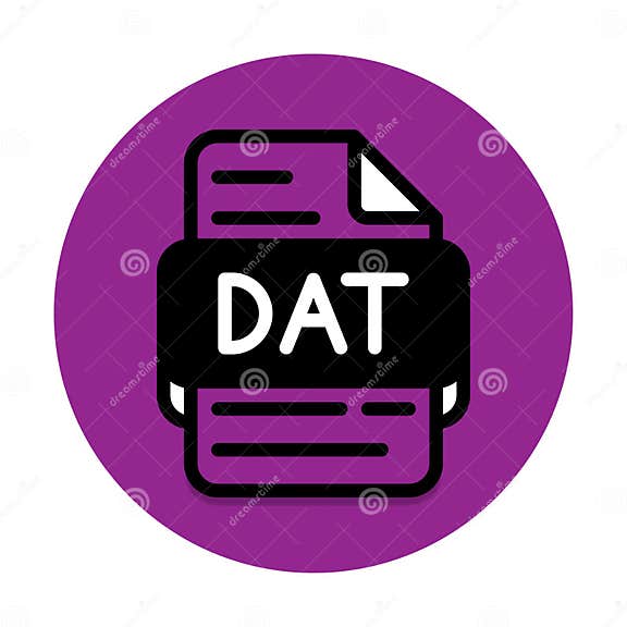 Dat Document File Type Icon. Files and Extension Format Icons. with a ...