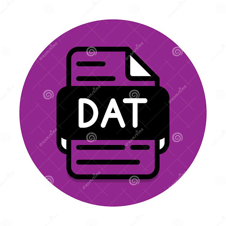 Dat Document File Type Icon. Files and Extension Format Icons. with a ...