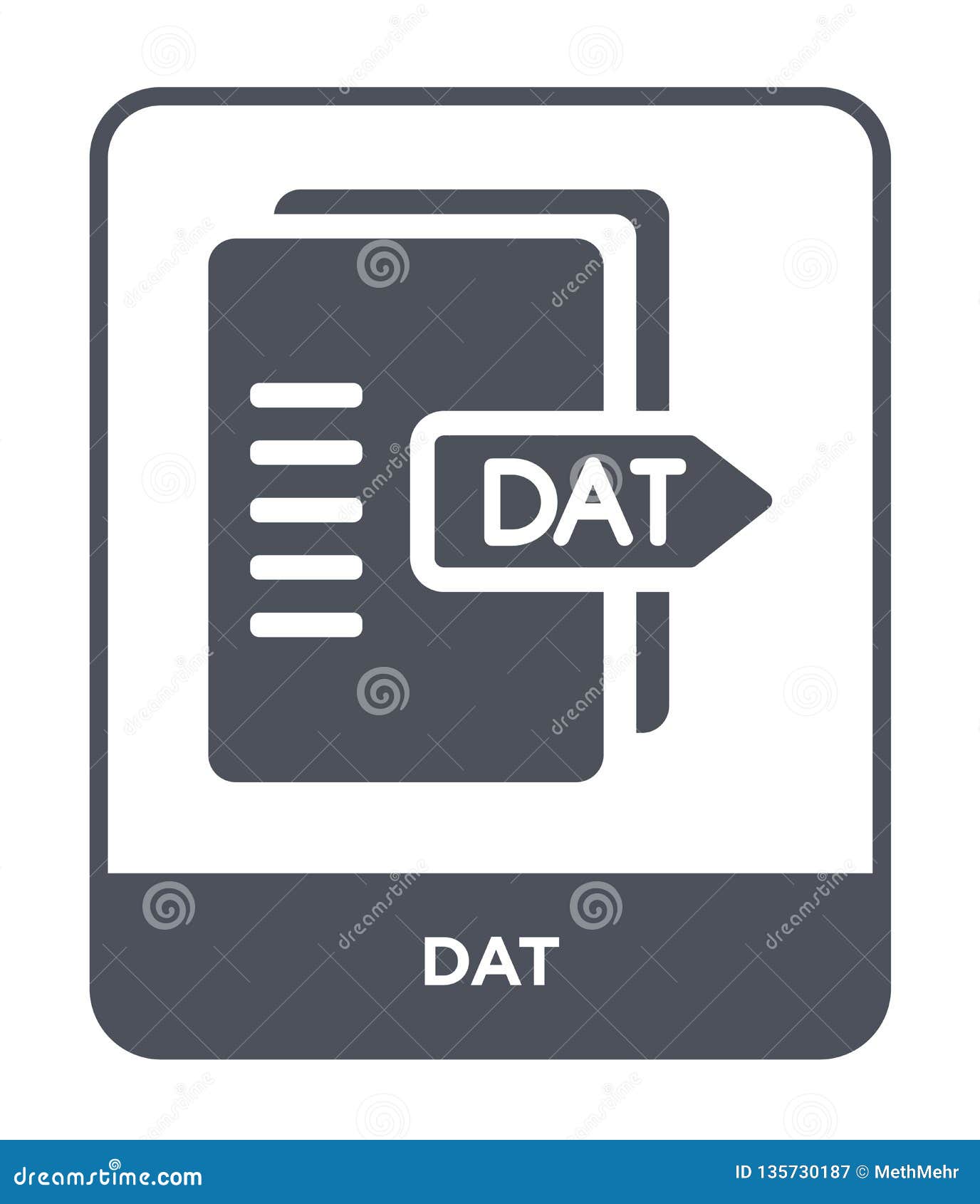 Dat Icon in Trendy Design Style. Dat Icon Isolated on White Background ...